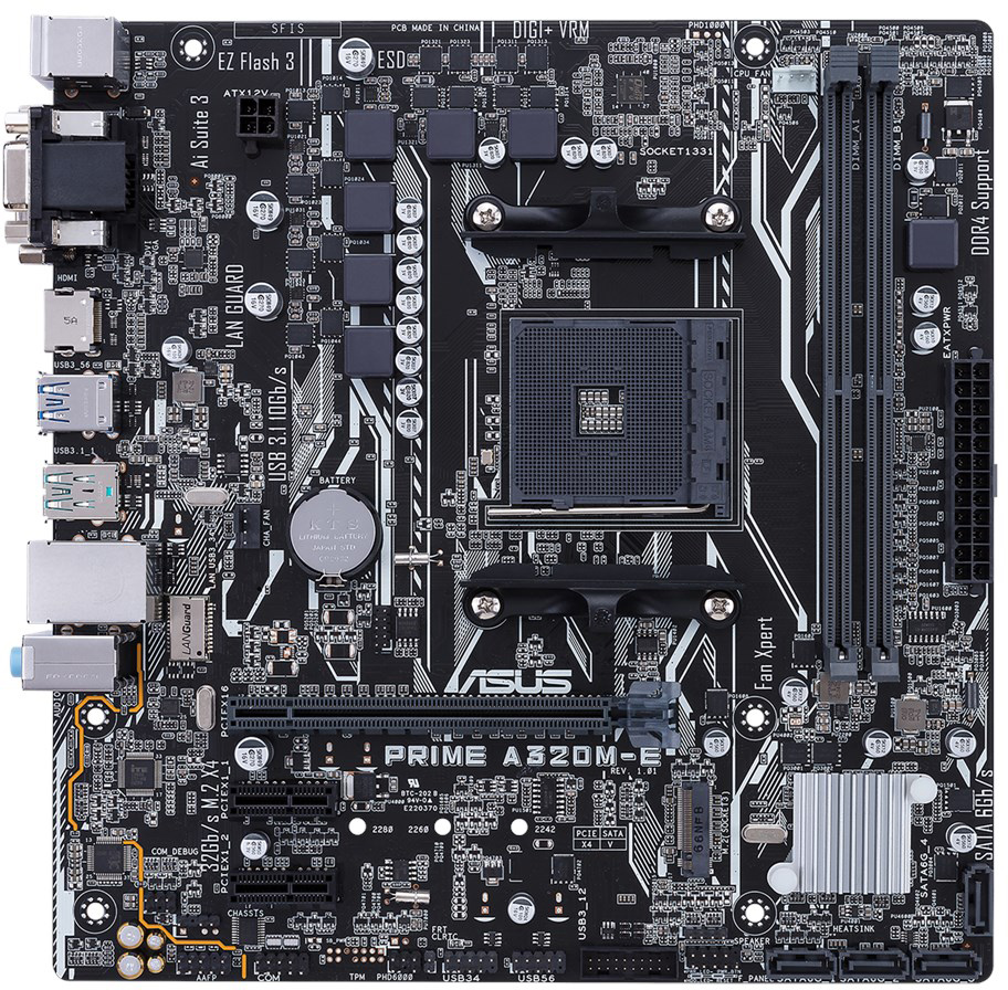 Asus Prime A320M-E - Motherboard Specifications On MotherboardDB